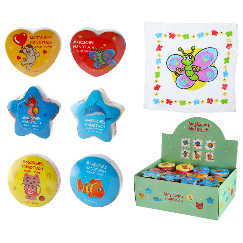 Magisches Handtuch Tier Motive 6er Set - Kindergeschenk, Geburtstagsg ...